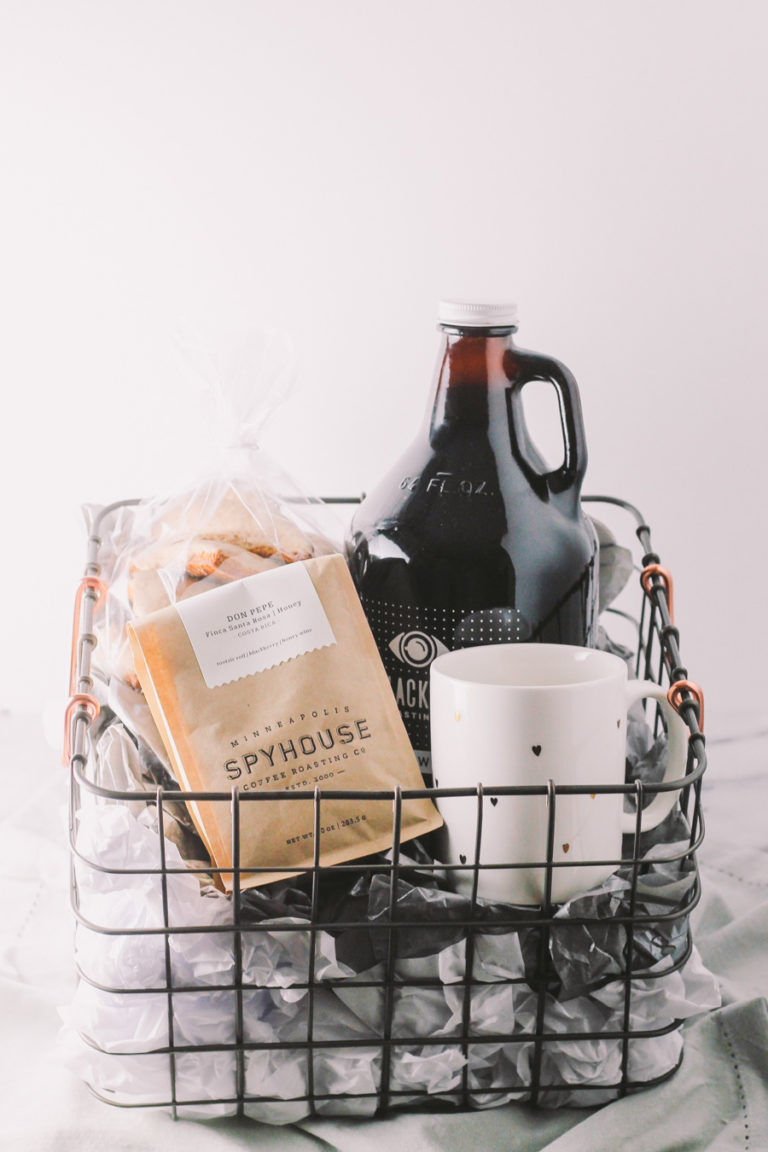 coffee gift basket for the holidays via playswellwithbutter