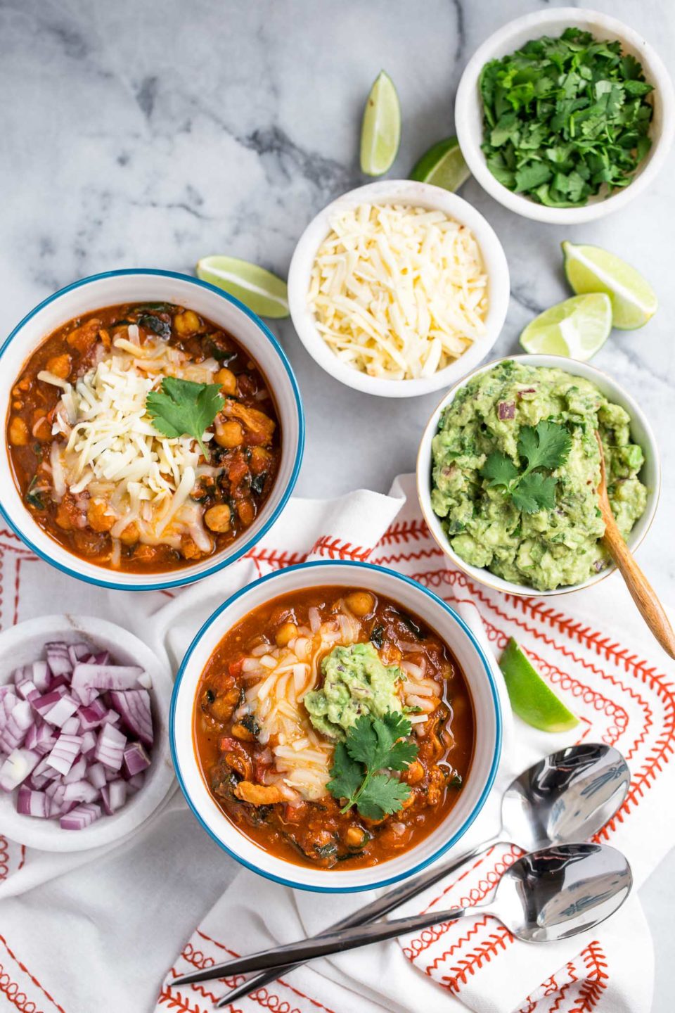 Chipotle Chicken Chili with Chickpeas & Sweet Potatoes