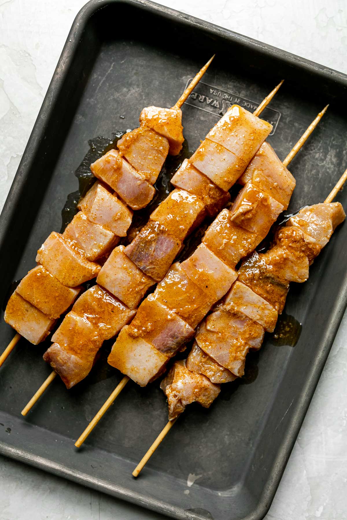 Grilled Swordfish Kabobs with Capers, Olives, & Pickle-y Onions | PWWB