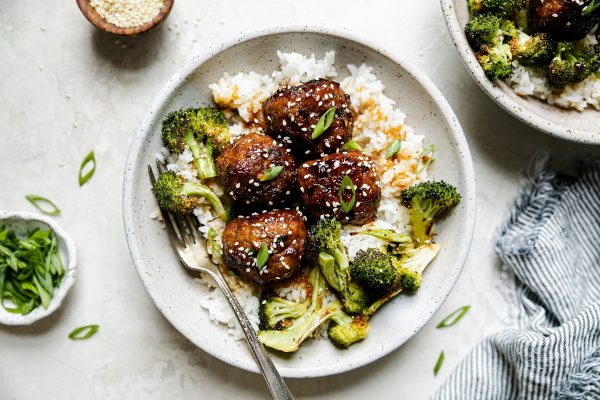 Soy-Glazed Ginger Turkey Meatballs (Easy 35-Minute Dinner!) | PWWB
