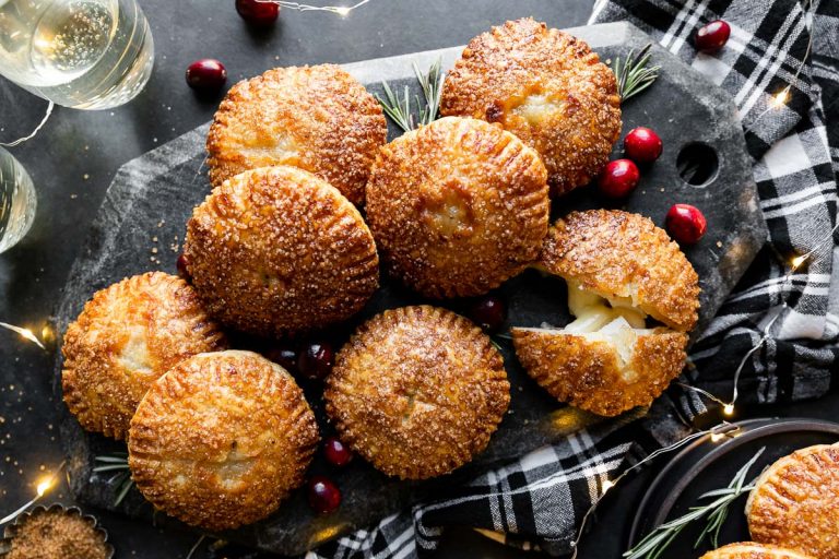 Mini Baked Brie Bites {Festive, 3-Ingredient Holiday Appetizer!} | PWWB