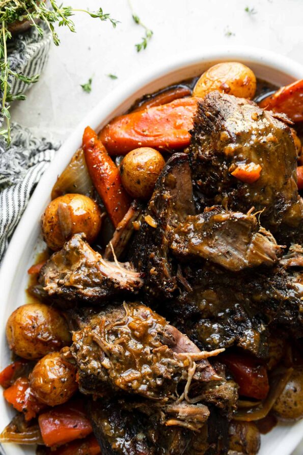 Slowly Braised Beef Pot Roast with Extra Vegetables