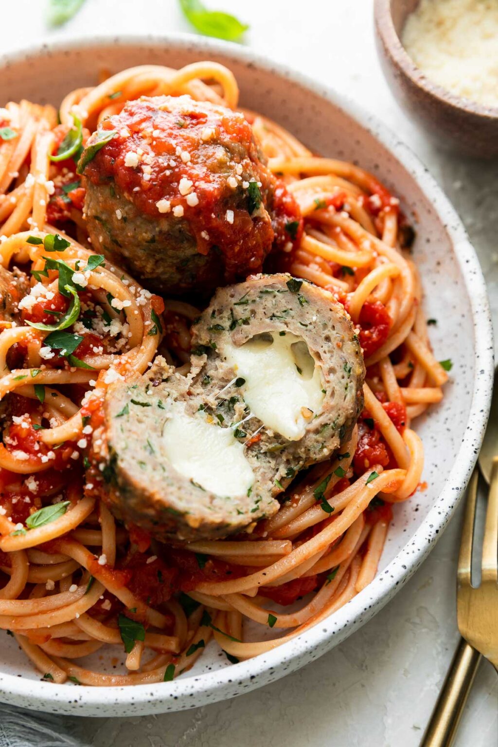 Mozzarella-Stuffed Chicken Meatballs (Juicy and Tender!)
