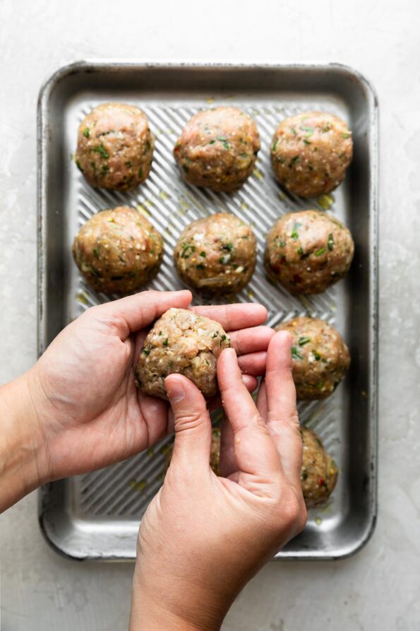 Mozzarella-Stuffed Chicken Meatballs (Juicy and Tender!)
