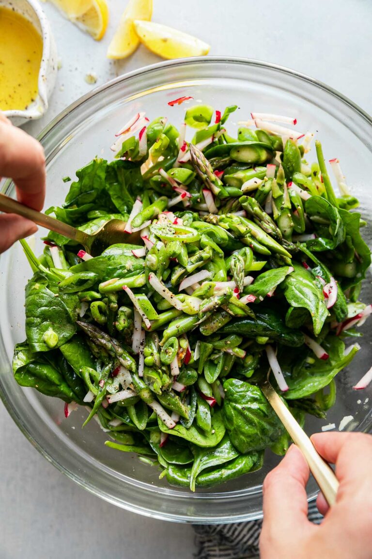 Spring Vegetable Salad with Lemon Dijon Vinaigrette (No-Cook) | PWWB