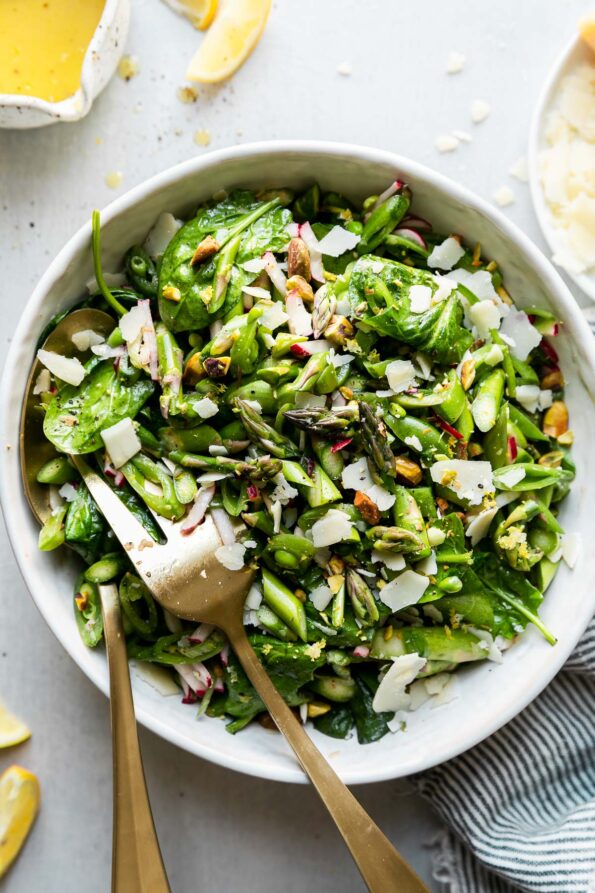 Spring Vegetable Salad with Lemon Dijon Vinaigrette (No-Cook) | PWWB