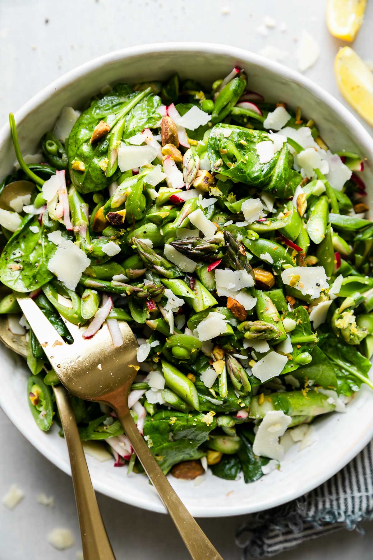 Spring Vegetable Salad with Lemon Dijon Vinaigrette (No-Cook) | PWWB