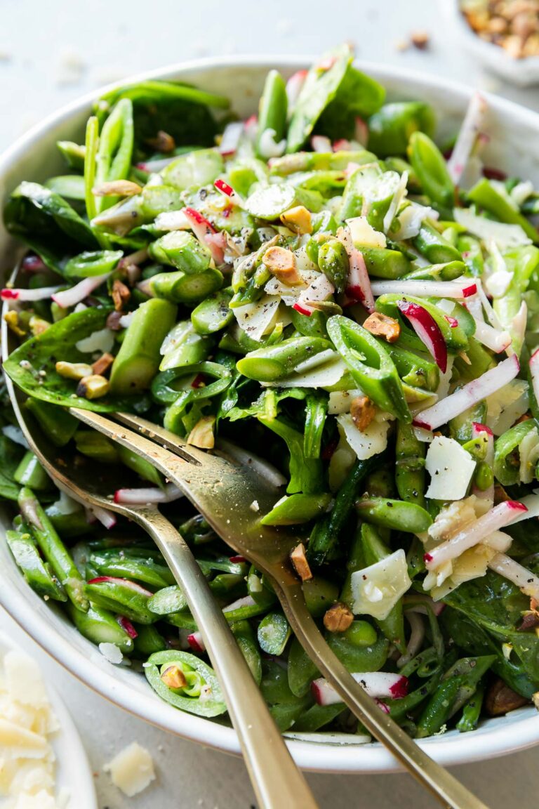 Spring Vegetable Salad with Lemon Dijon Vinaigrette (No-Cook) | PWWB