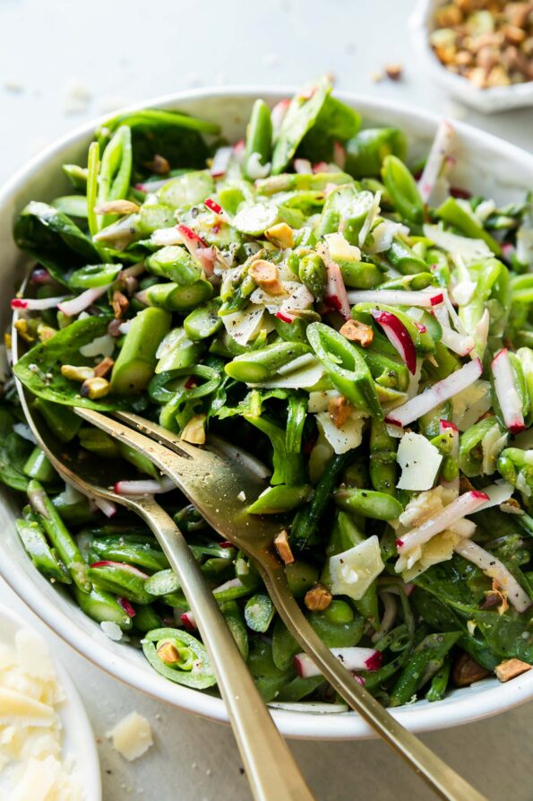 Spring Vegetable Salad with Lemon Dijon Vinaigrette (No-Cook) | PWWB