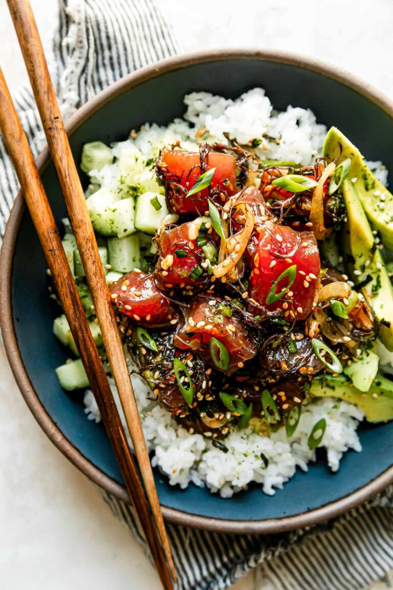 Ahi Tuna Poke Bowl Recipe (Hawaiian Family Recipe) | PWWB