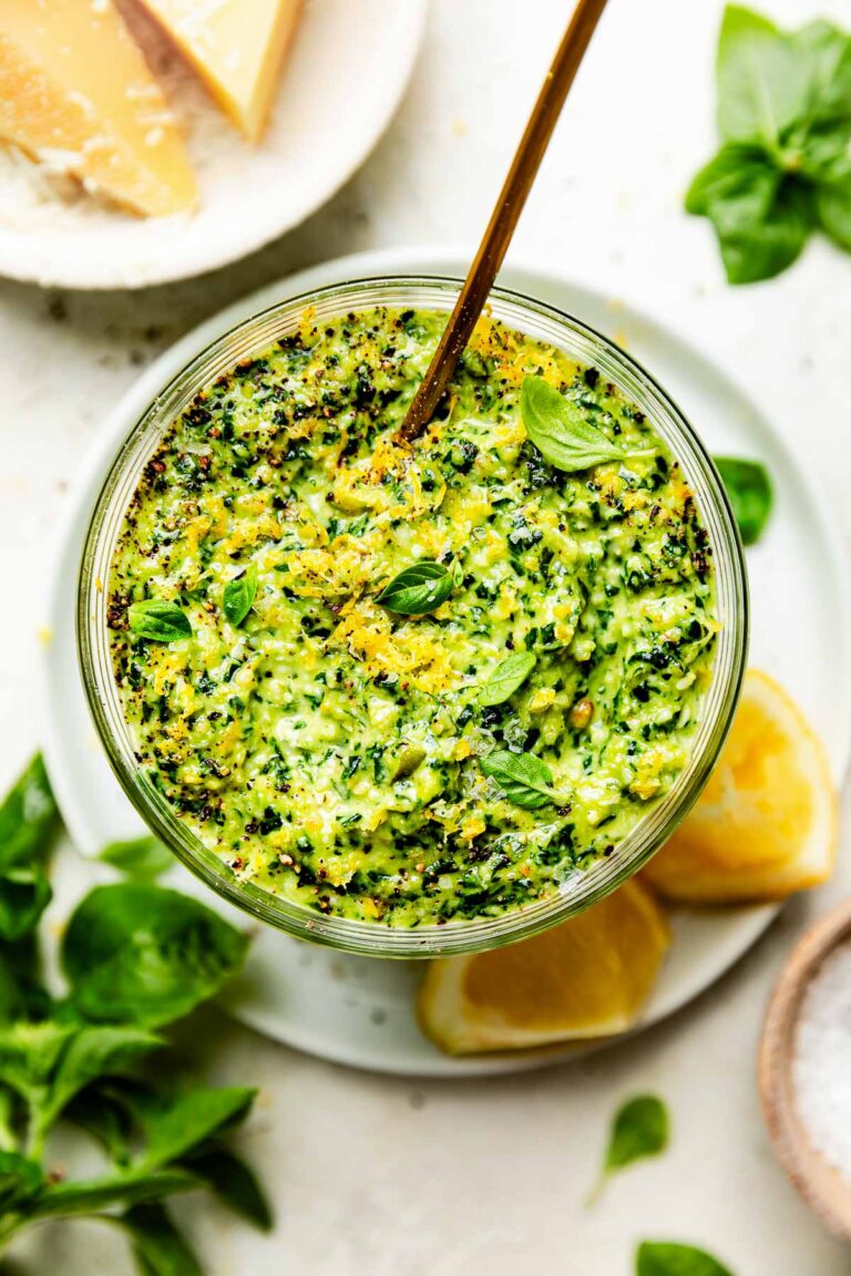 5-Minute Lemon Basil Pesto (The BEST Homemade Pesto Recipe!)