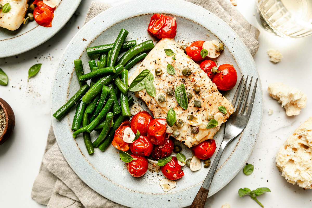 20-Minute White Wine Steamed Fish with Burst Tomatoes | PWWB