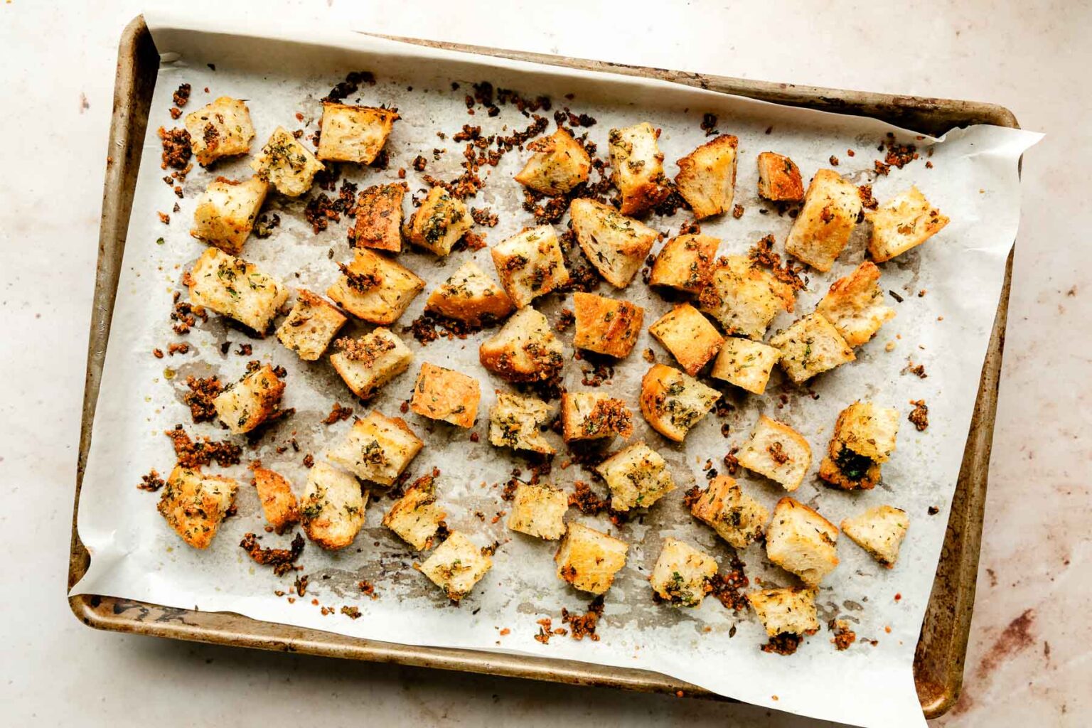 Seriously, the Best Homemade Croutons with Sourdough Bread