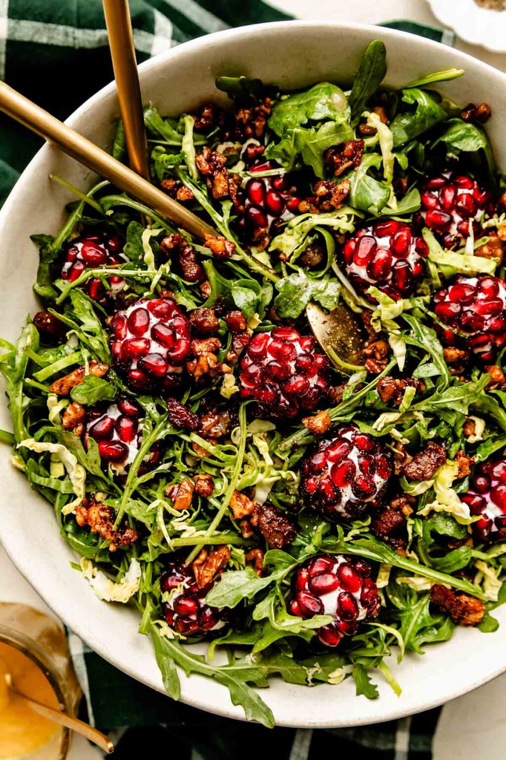 Christmas Salad with Pomegranate Goat Cheese "Ornaments"