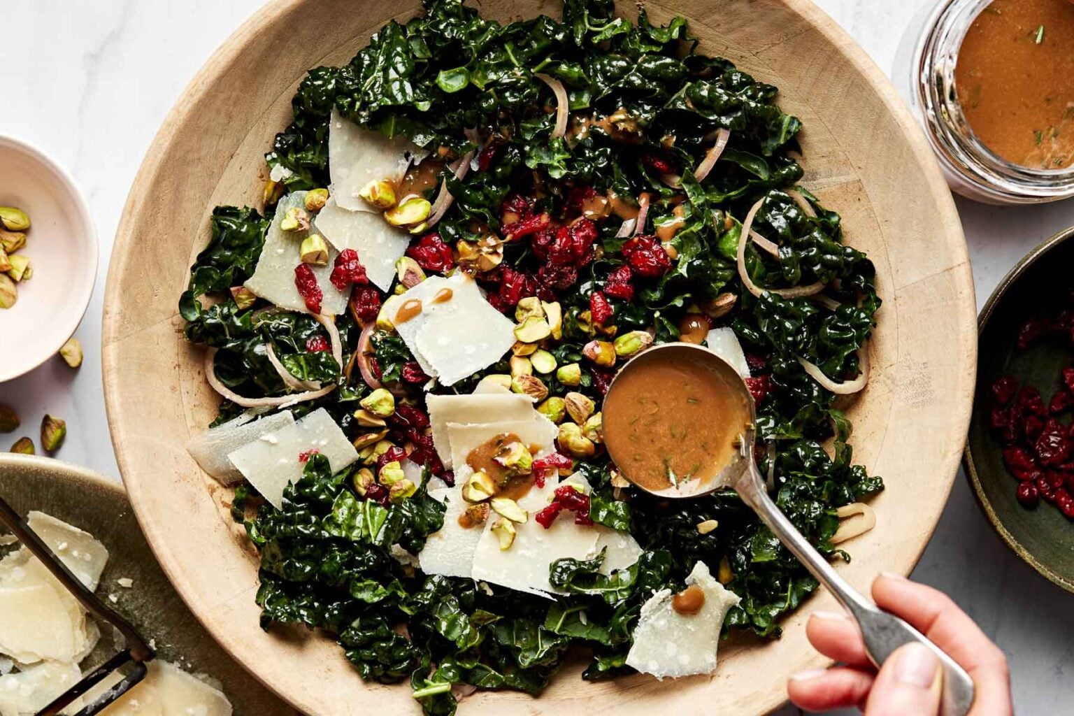 Kale Salad with Cranberries and Pistachios (15 Minutes)