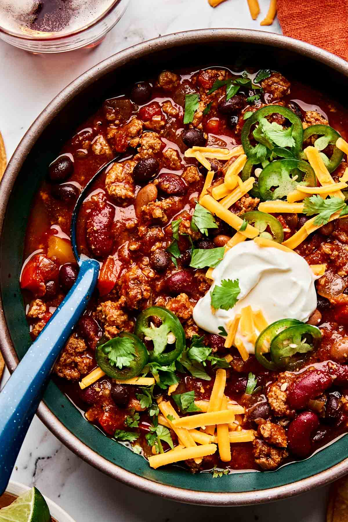 Damn Good Turkey Chili with Beans & Beer (Thick & Hearty!)