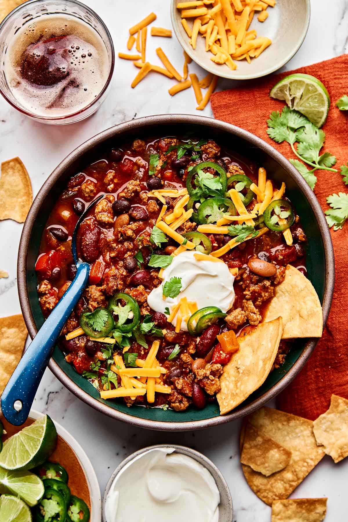 Damn Good Turkey Chili with Beans & Beer (Thick & Hearty!)