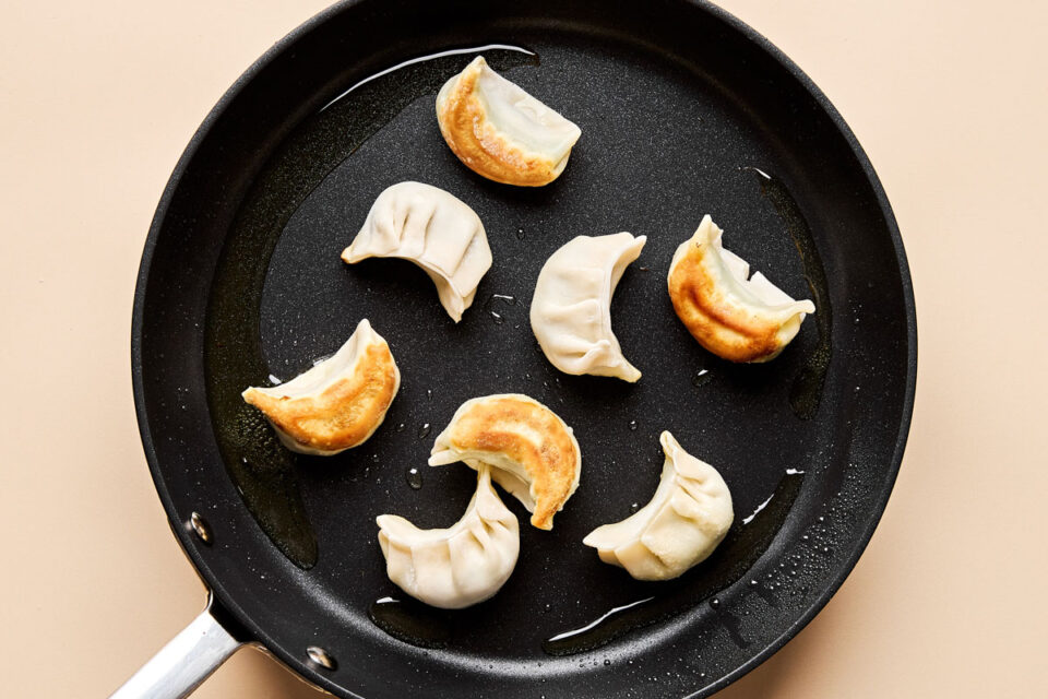 15-Minute Pan-Fried Dumplings + Bok Choy (Easy One-Pan Meal)