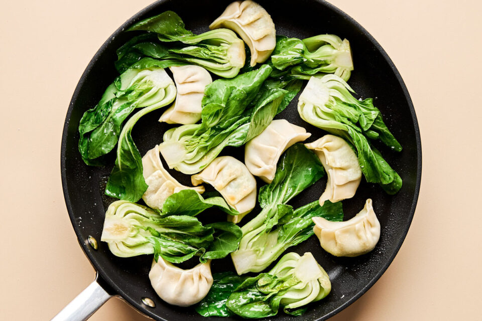 15-Minute Pan-Fried Dumplings + Bok Choy (Easy One-Pan Meal)
