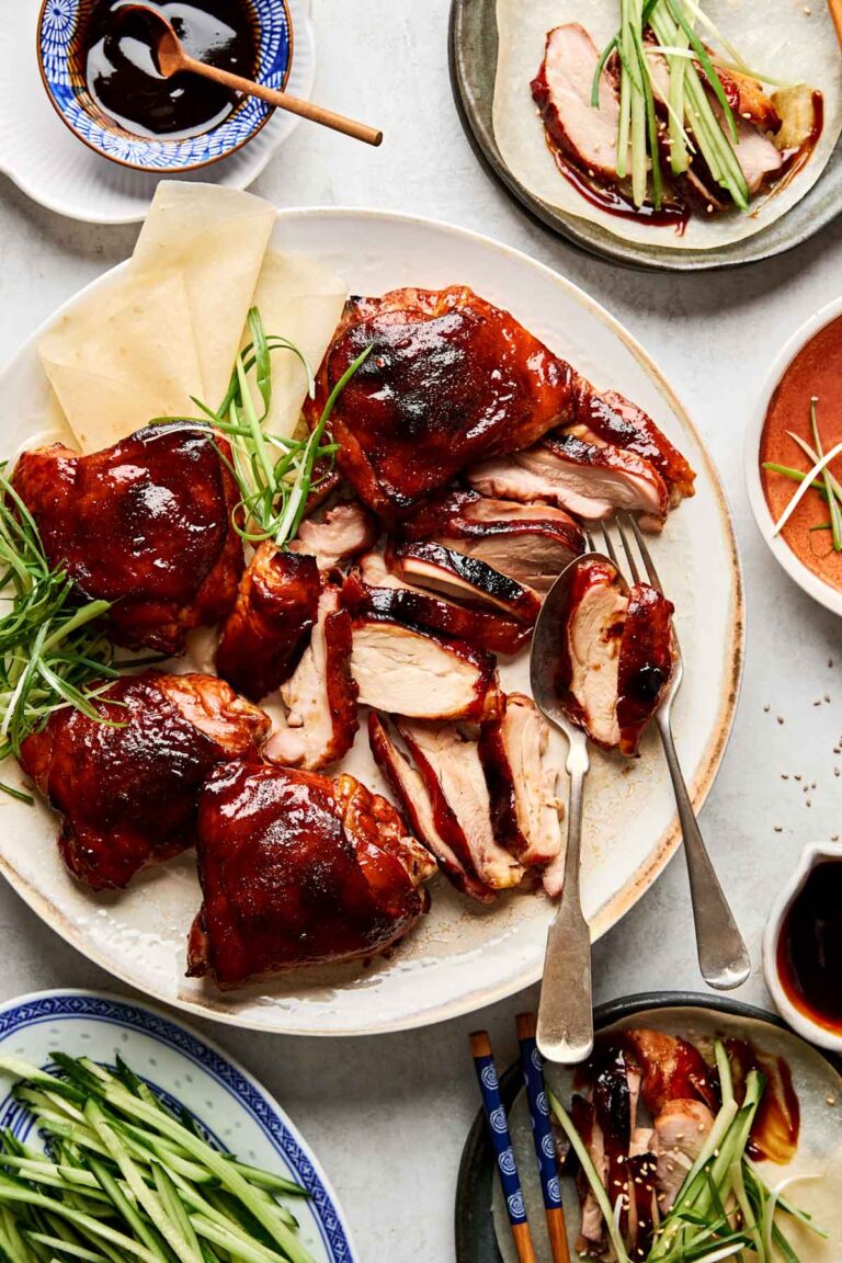 Roasted Peking Chicken Thighs with Extra Crispy Skin